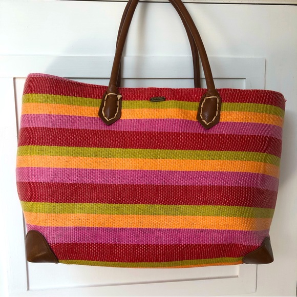 Sun And Sand | Bags | Sun N Sand Large Woven Striped Beach Tote Raffia ...